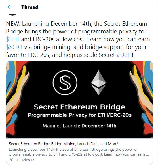 Ethereum's Privacy-Focused Project Secret Network (SCRT) Launches in Mainnet